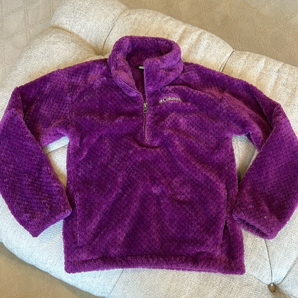 Columbia | Jackets & Coats | Columbia 4 Quarter Zip Fleece Fuzzy ...